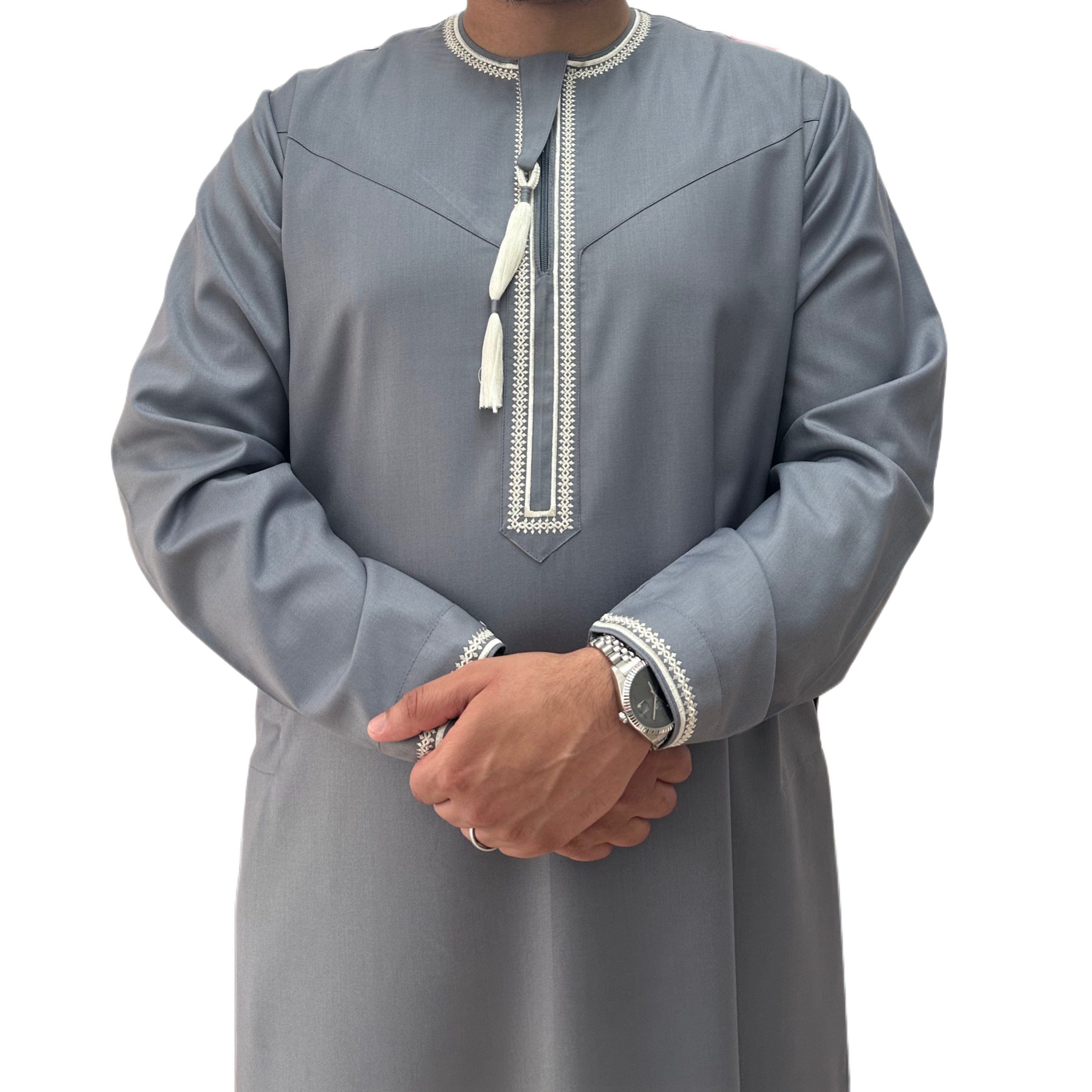 Grey Omani Thobe – Sahara Styles